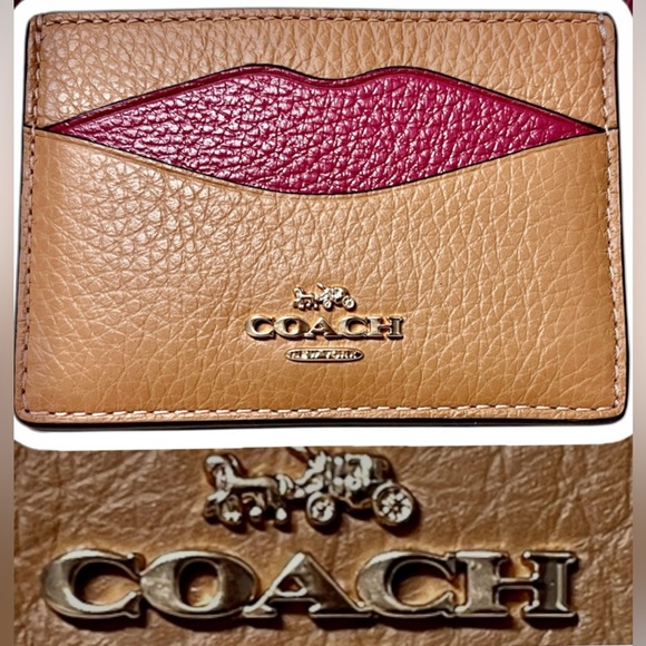Coach | Accessories | Coach Nwt Leather Lips Card Holder Double Sidetop ...